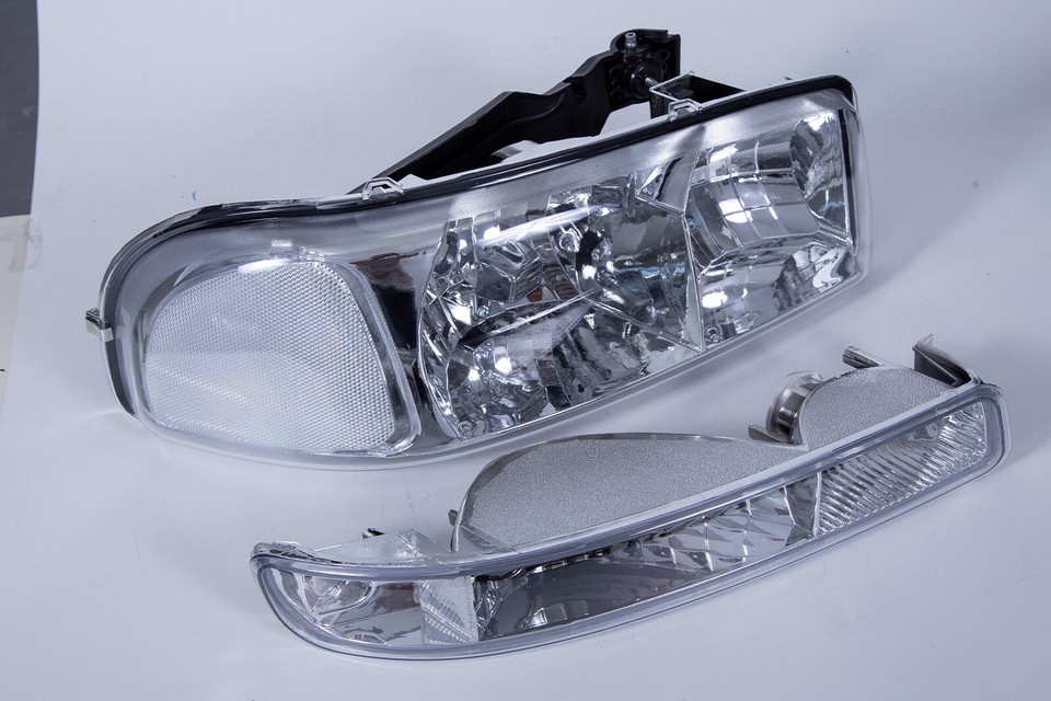 Pair Headlights Clear Lens & Corner For 99-07 GMC Sierra Yukon 1500 ...