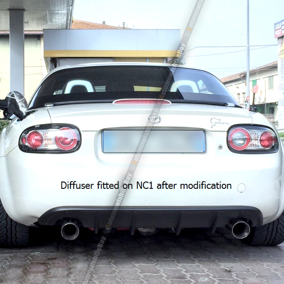 Fit 09-15 Miata MX-5 NC2 NC3 Unpainted PP Plastic Rear Bumper Diffuser ...