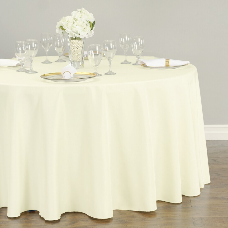 LinenTablecloth 108 in. Round Polyester Tablecloths, 33 Colors! | eBay