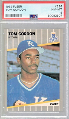 TOM "FLASH" GORDON # 284 1989 FLEER ROOKIE CARD- PSA NEAR MINT to MINT ...