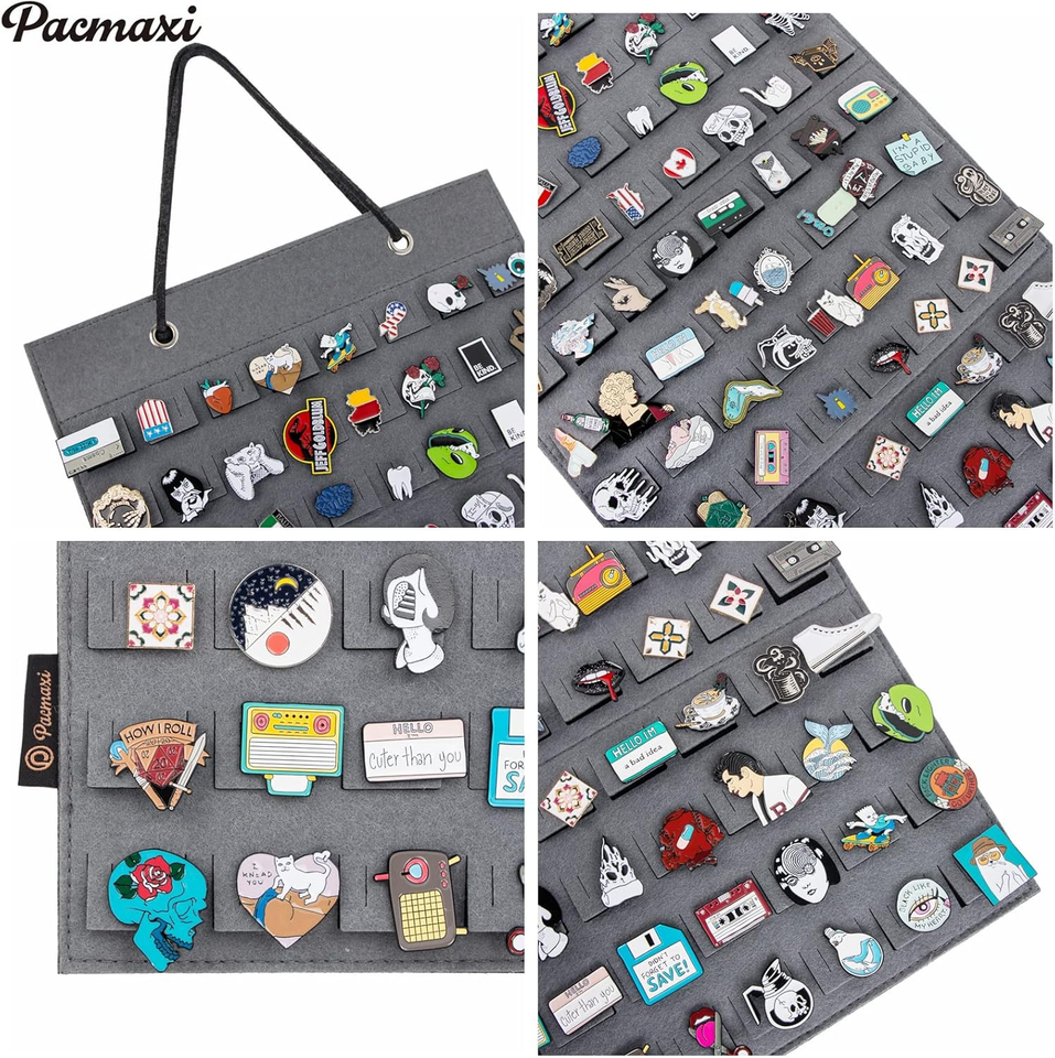 PACMAXI Hanging Brooch Pin Organizer, Display Pins Storage Case, Brooch ...