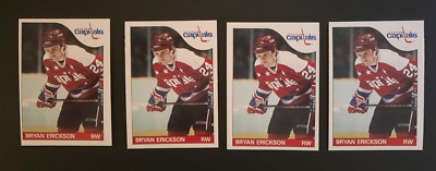 1985-86 O-Pee-Chee #80 Bryan Erickson Rookie 4 card lot NM-MT Capitals ...