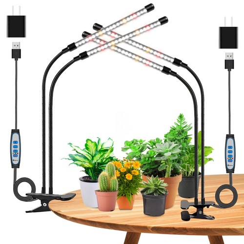 LED Grow Light Full Spectrum, 2 Pack Indoor Plant Lamp, 6000K/3000K ...