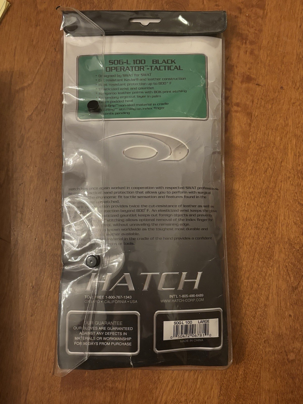Oldgen Hatch Operator SOG-L 100 Large Tactical Gloves Black New in ...