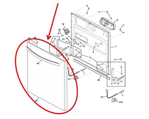 New Genuine OEM 5304510719 Frigidaire Dishwasher Door Outer Panel ...