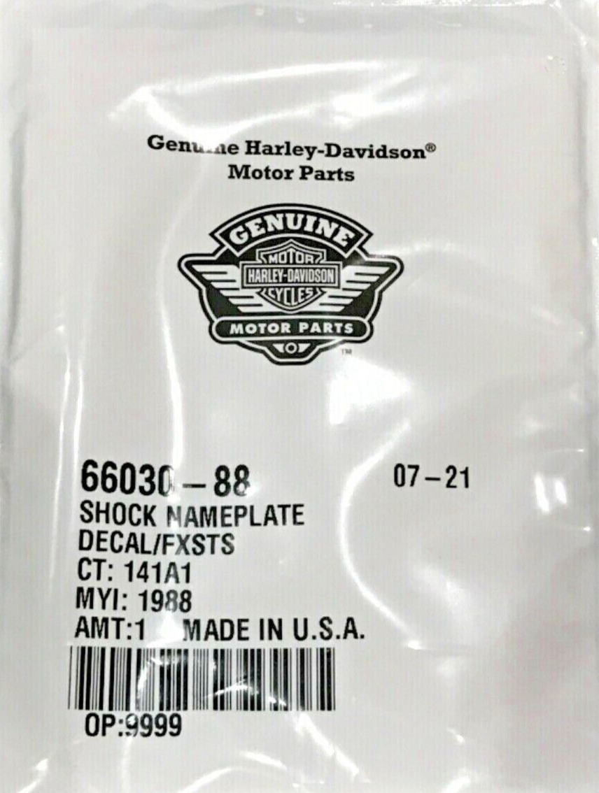 oem New Harley Davidson Curved Metal Emblem springer shock decal 66030 ...