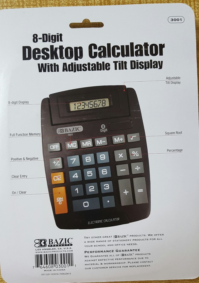 8 DIGIT DESKTOP CALCULATOR WITH ADJUSTABLE TILT DISPLAY LARGE BUTTONS ...