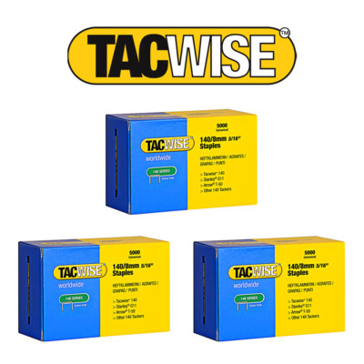 Tacwise 140 Series 8mm Staples for Staple Gun - Pack of 5000 X 3 Boxes ...