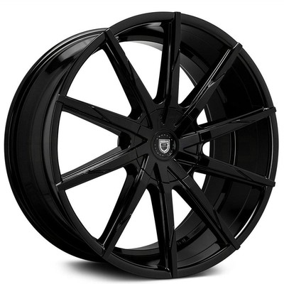 26 inch 26x9.5 Lexani CSS-15 Gloss Black wheels rims 5x5.5 5x139.7 +15 ...