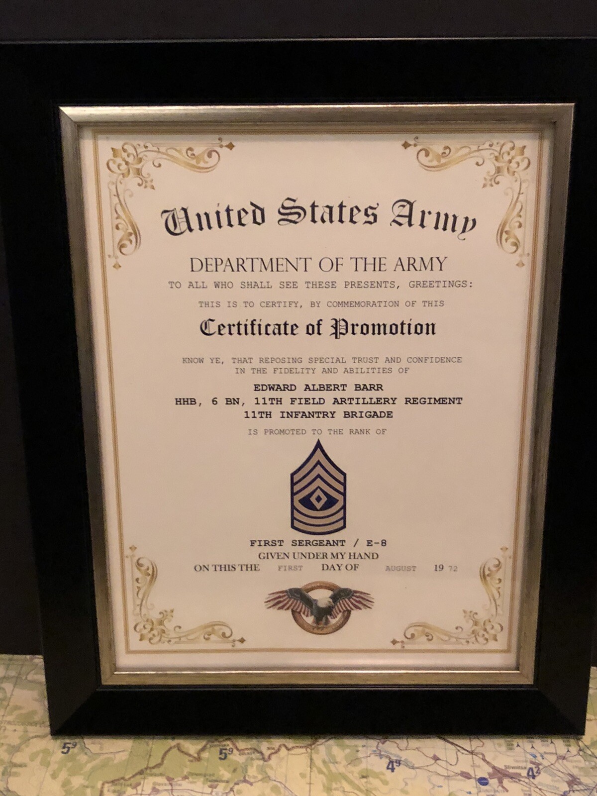 FIRST SERGEANT / 1SG (E-8) U.S. Army ~ Commemorative Promotion ...