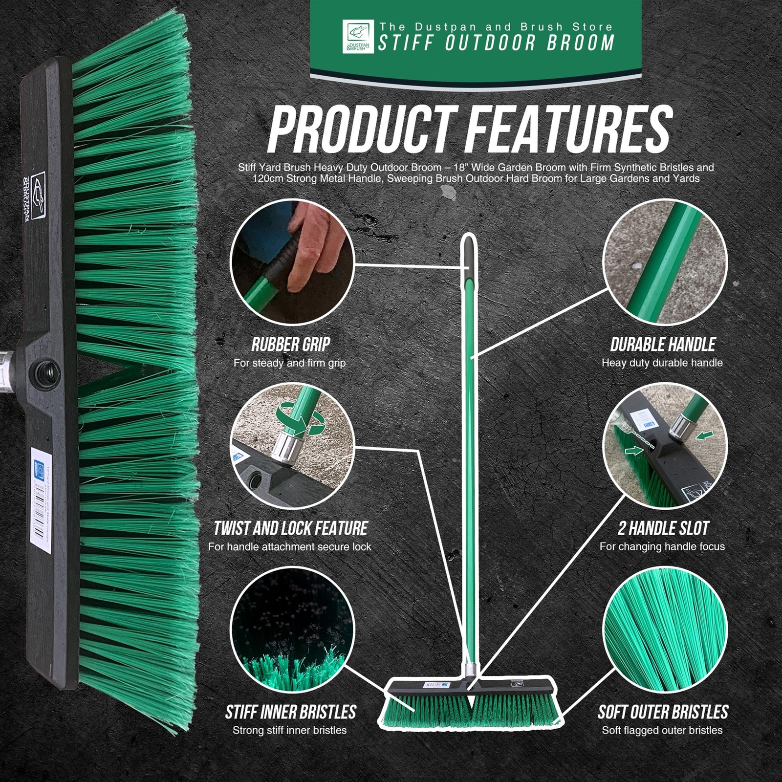 INDUSTRIAL HEAVY DUTY YARD BROOM BUILDERS YARD FARMERS STABLE BROOM ...