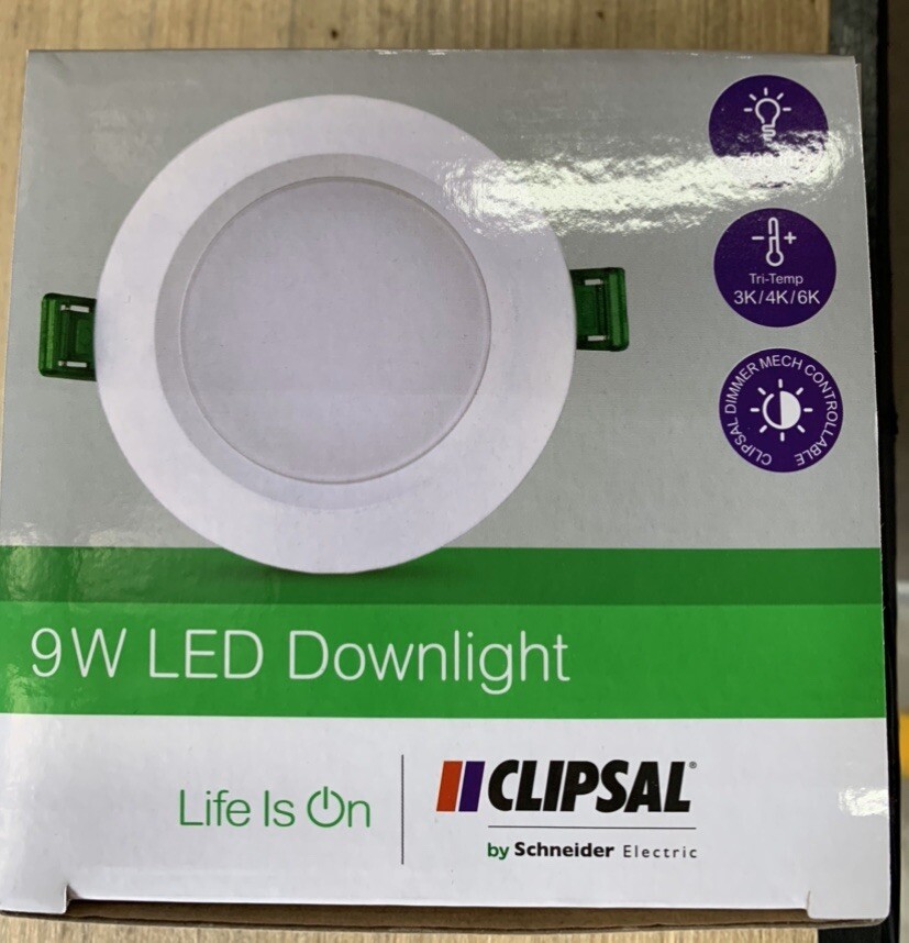 40 X Clipsal TPDL1C1 9W LED Downlight 3000K/4000K/6000K White Trim ...