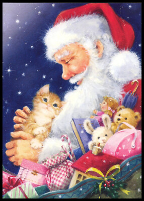 Greeting Card - Cat Santa - Hazel Lincoln - Christmas 0592 | eBay