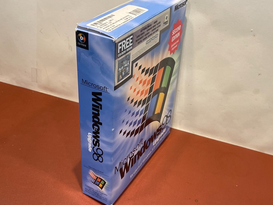 Microsoft Windows 98 Upgrade Second Edition In Box CD Rom Manual Big ...