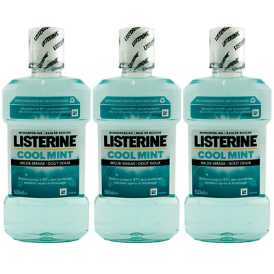 Listerine Cool Menthe Doux 3 X 500ml Rince-Bouche - Collutoire | eBay