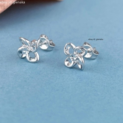 Pure Solid Platinum PT950 Women Girls Lucky Flowers Stud Earrings 1.9-2.1g | eBay
