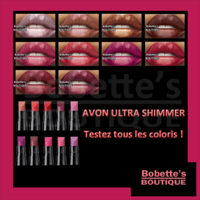 ROUGES à LÈVRES MINIS x 10 AVON ULTRA SHIMMER Ultra Irisés, Rayonnants ...