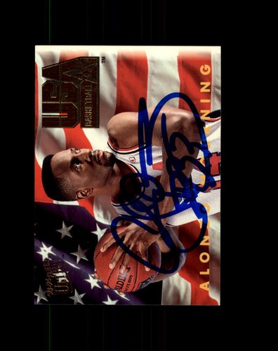 Alonzo Mourning Signed 1993-94 Fleer Ultra #367 Team USA IPA In Person ...