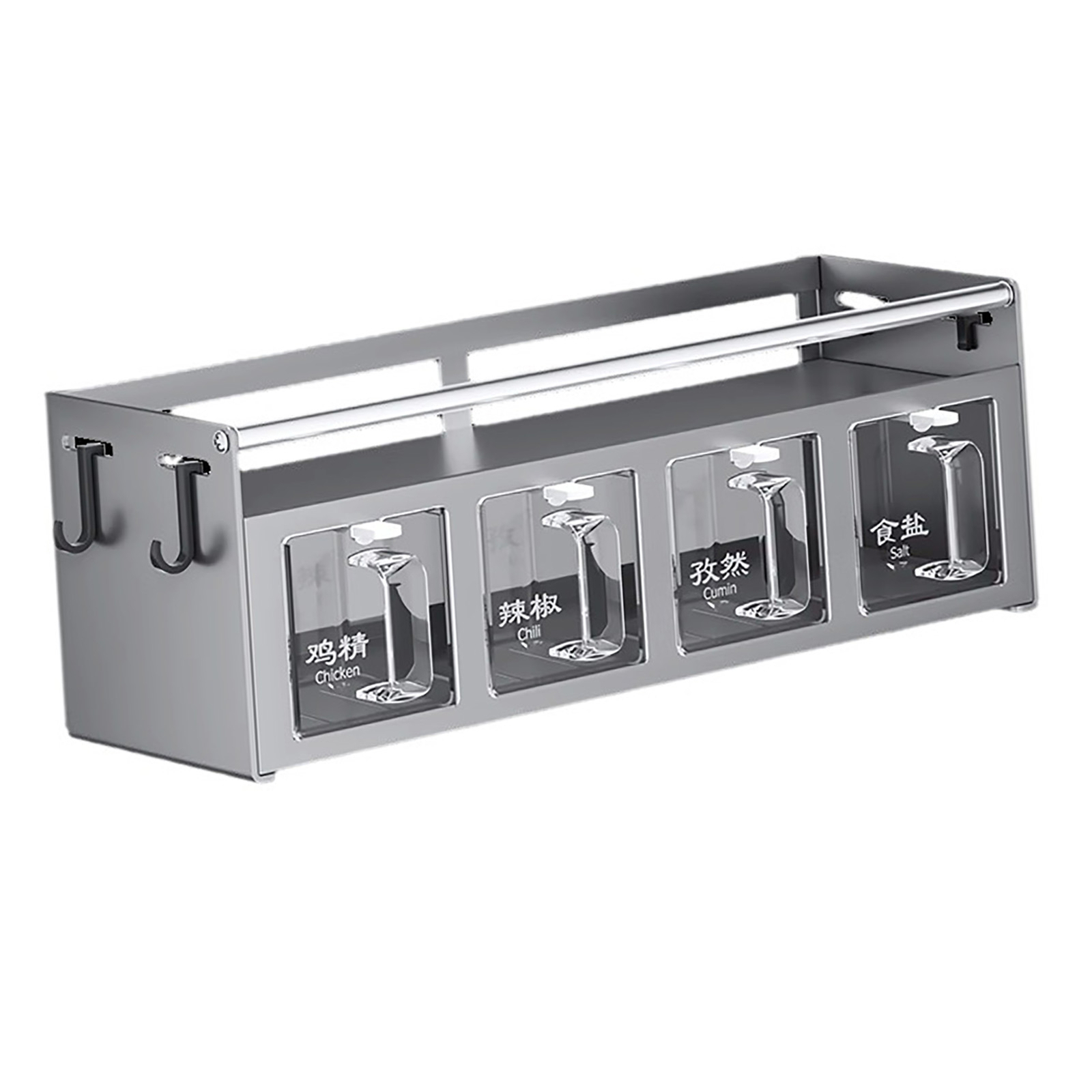 4 Compartment Condiment Holder Wall Mounted 4 Compartment Seasoning ...