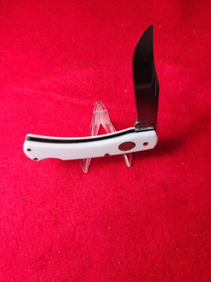 MOORE MAKER USA 3101 LB LOCKBACK Knife White DELRIN Handles New In Box ...