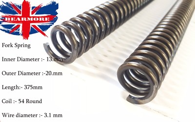 PAIR MOTORCYCLE FRONT SUSPENSION FORK SPRINGS 375 MM LONG | eBay