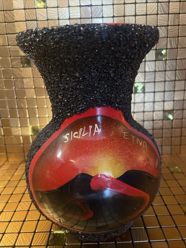 Vintage Sicilian Vase Crafted With Mt. Edna Ash Hand Painted- Italian ...