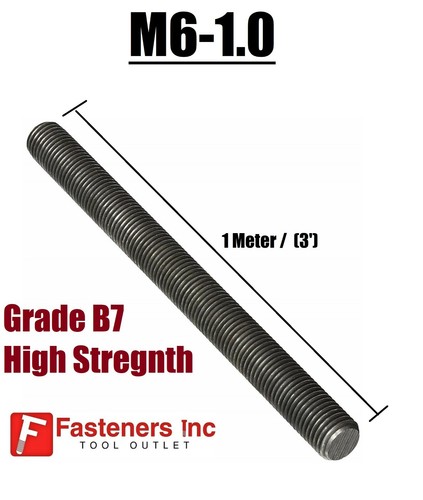 M6-1.0 X 1 METER (3') B7 High Strength Hardened Threaded Rod / All ...