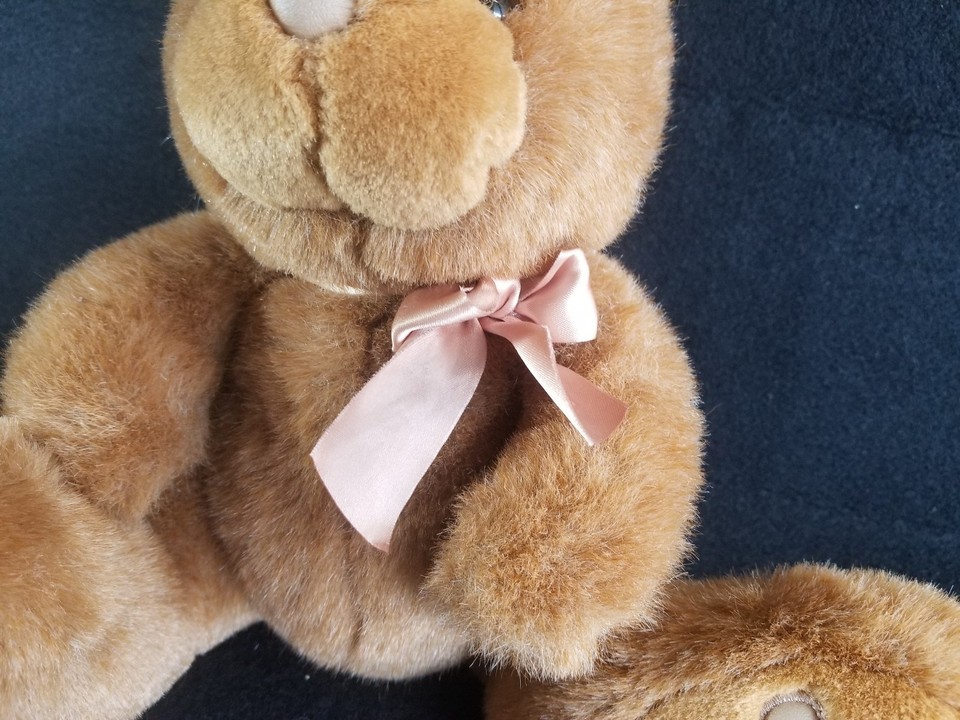 WalMart Brown Bunny Rabbit Bow stuffed plush 16" Sitting | eBay