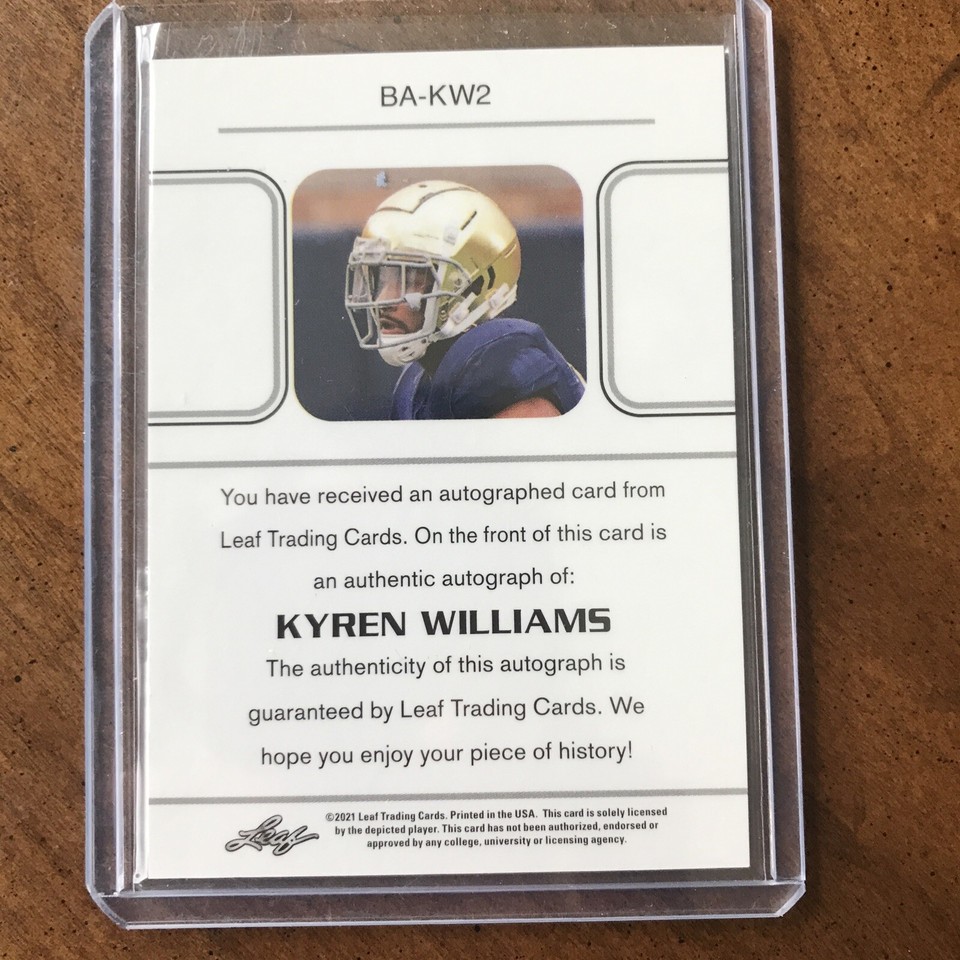 2021 Leaf Memories /99 Autographs Kyren Williams #BA-KW2 Bronze Auto RC ...