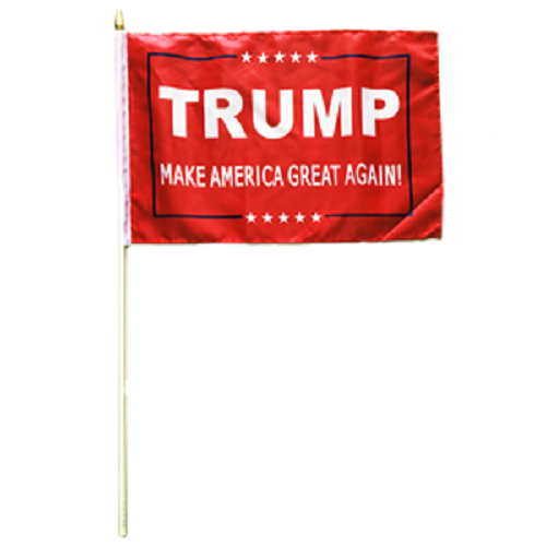 12x18 Trump VANCE 2024 Make America Great Again Red Stick Flag wood ...