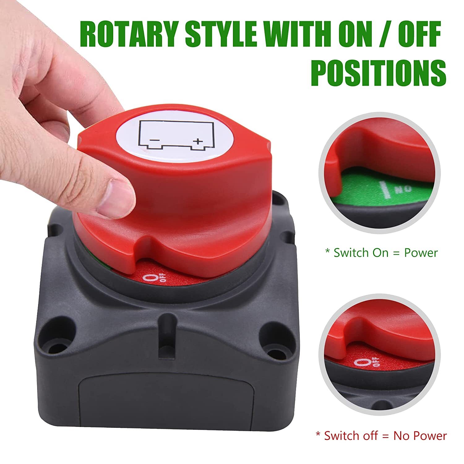 300A 12V / 24V Removable Knob Marine Boat Battery Isolator Cut Off Kill ...