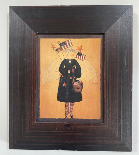 Mary Beth Baxter Print - Folk Art - Patriotic Woman - Hardwood Frame ...