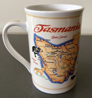 Tasmania Mug Tasmania Map Animals Tasmanian Devil Tasile Souvenirs ...