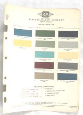 1950 - 1951 PACKARD R-M COLOR PAINT CHIP CHART ALL MODELS ORIGINAL | eBay