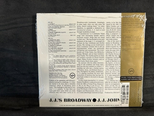 J.J.'s Johnson Broadway (CD, Sep-2003, Verve) NEW WITH REMAINDER MARK ...