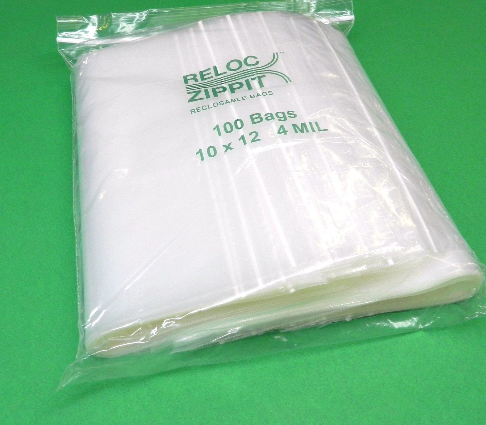 100 Reloc Zippit 10x12 4mil Bags Reclosable Heavy Duty Clear Bag ...