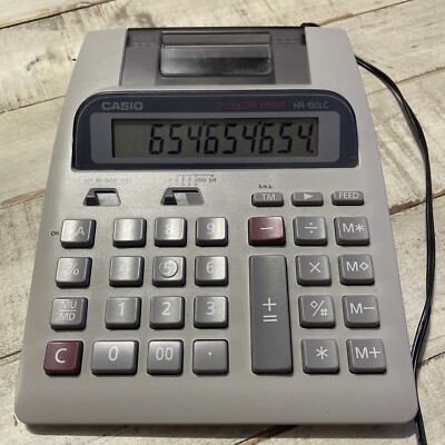 Printing Calculator Casio HR-150LC 2 Color Desktop Business | eBay