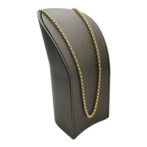 9ct 9k Yellow Gold Italian Round Belcher Chain Necklace 2.29 Grams 39cm ...