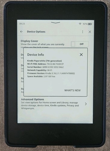 Amazon Kindle Paperwhite 7th Generation 4GB eReader Black WiFi with ...