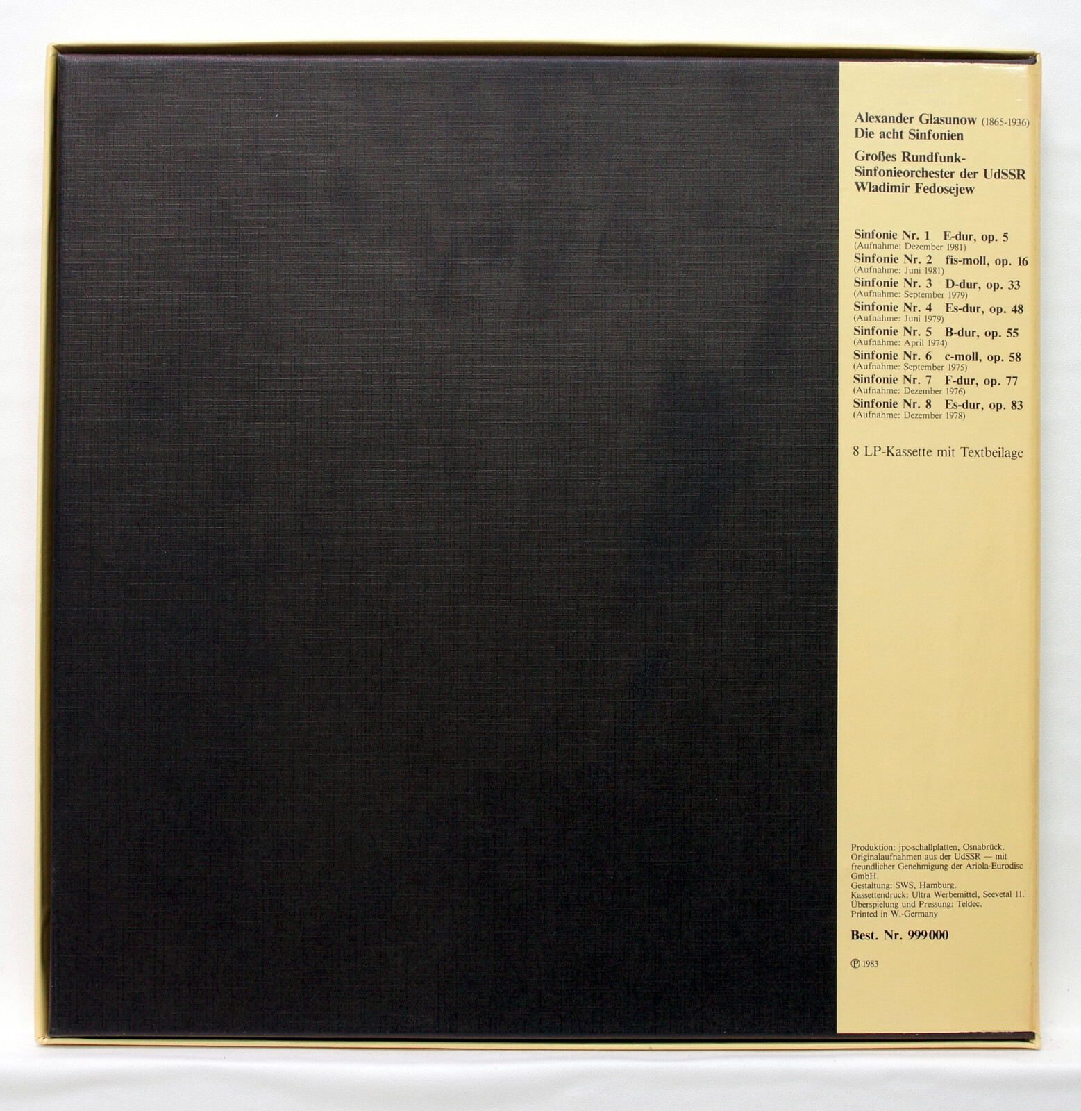 FEDOSEYEV – GLAZUNOV the 8 symphonies 8xLPs box NM | eBay