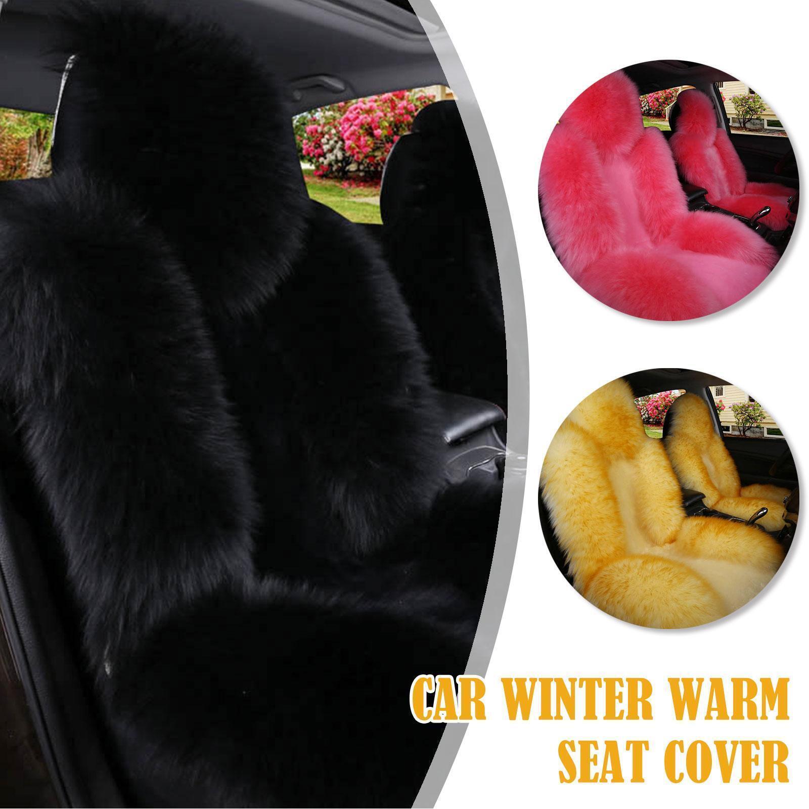 Simulation Australian Sheepskin Fur Car Front Seat Cover Cushion Mat ...
