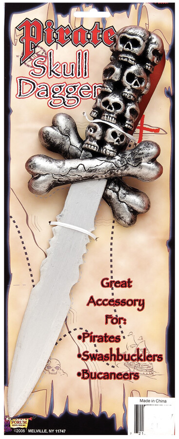 PIRATE SKULL DAGGER KNIFE WEAPON HALLOWEEN PROP COSTUME ACCESSORY ...