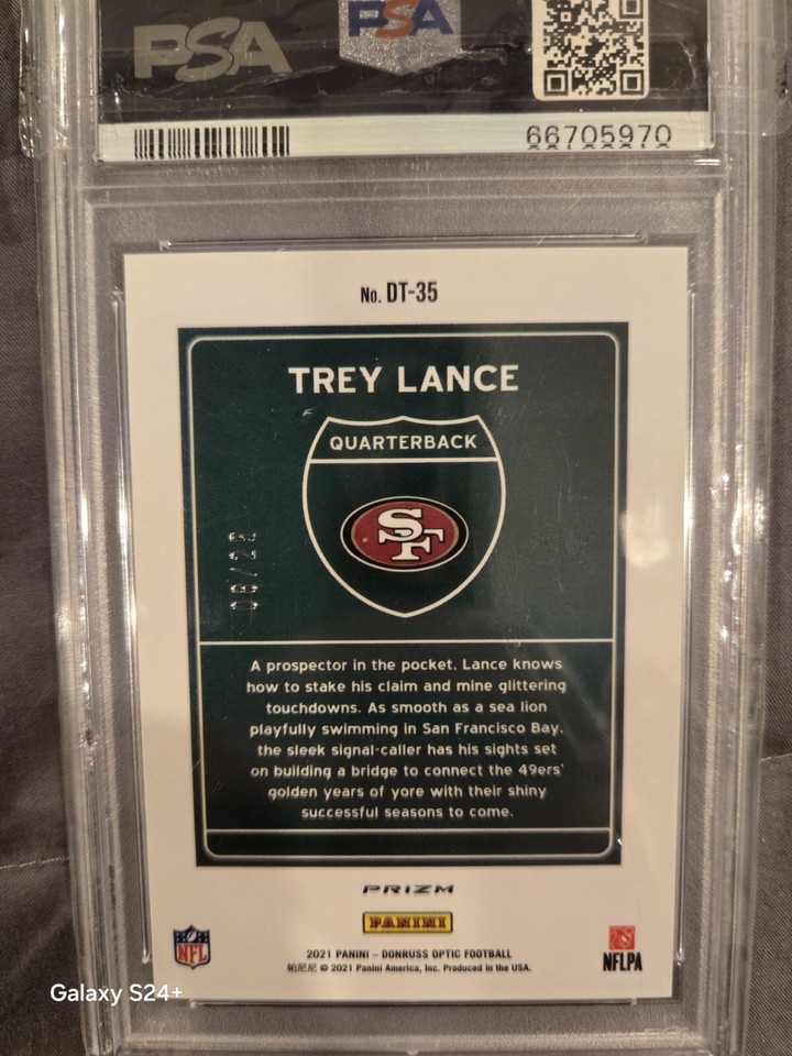 2021 Donruss Optic Trey Lance Rookie Downtown Black Pandora #d /25 PSA ...