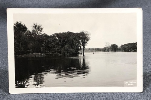 Lake Calhoun Galua IL Antique Real Photo Postcard RPPC View DB AZO ...
