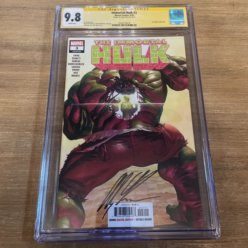 Immortal Hulk 3 CGC SS 9.8 Signed Alex Ross Cover | eBay