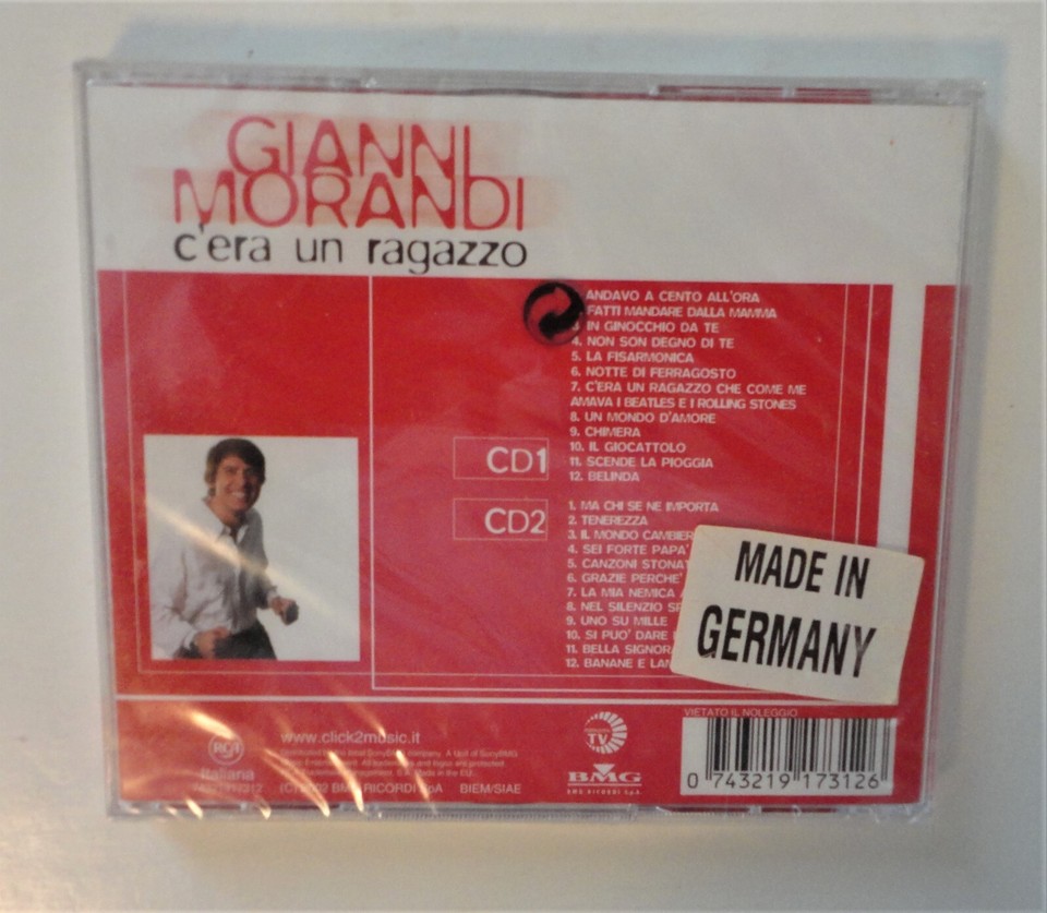 2006 New Sealed 2 CD C'era Un Ragazzo Gianni Morandi Made In Germany ...