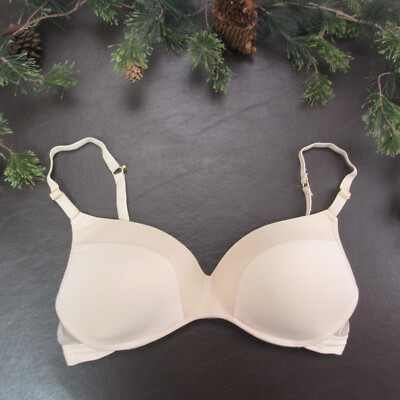 Lively Bra 36D Beige Padded Wireless Adjustable Clasp Back | eBay