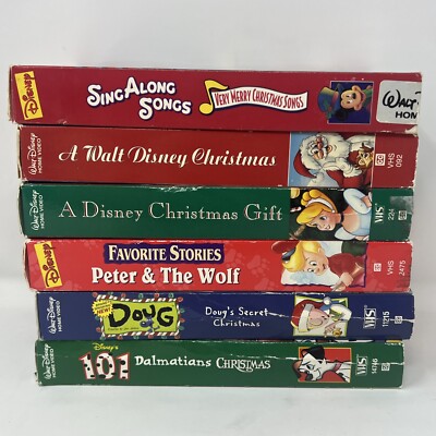 6 Disney Christmas Vhs Lot Mickeys Carol Jiminy Crickets Gift Spirit ...