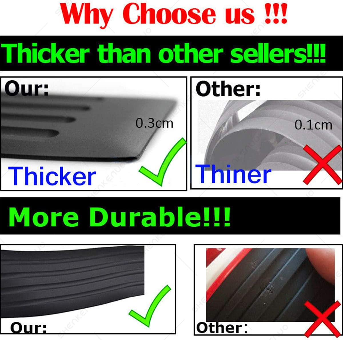 Car Anti-Scratch Pickup Rear Guard Bumper Protector Trim Cover Pad ...