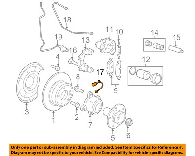 BMW OEM 10-19 X5,X6 Rear Suspension Brake Components-Wear Indicator ...
